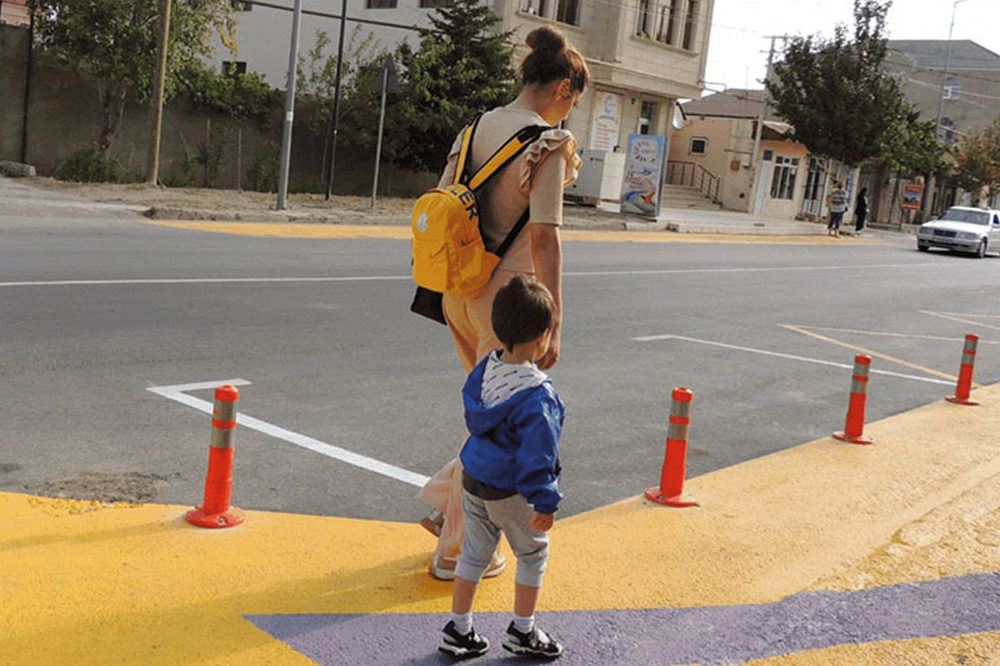 A street transformation in Sumgayit City, Azerbaijan, aims to reduce ...
